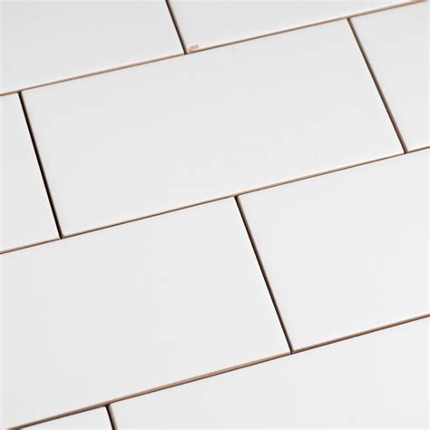 Pure White Ceramic Tile 3x6 Subway Cemento Collection