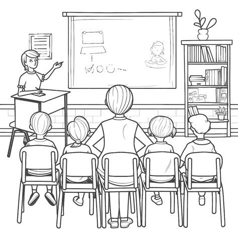 Outline Illustration For Positive Classroom For Teach And Study