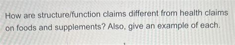 Solved How Are Structurefunction Claims Different From