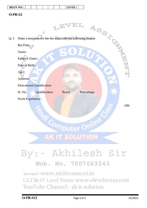 Practical Set 4 O Level Notes