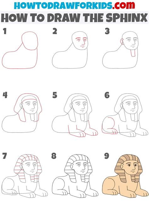 How To Draw The Great Sphinx Of Giza Step By Step