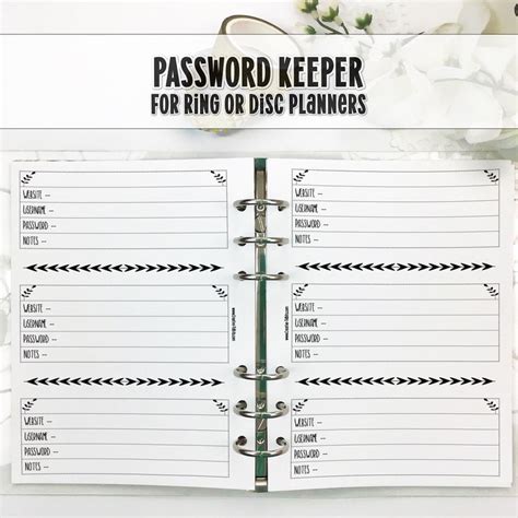 Password Keeper Refillable Book Etsy
