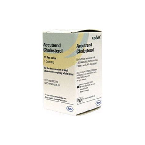 Roche Diagnostics Corporation Accutrend Cholesterol Test Strips 25vial