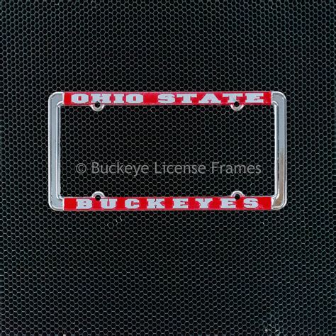 Ohio State Buckeyes Chrome License Plate Frame With Raised Lettering