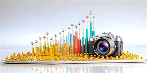 3d Glossy Data Points Representing Performance Analytics Concept On White Background Premium