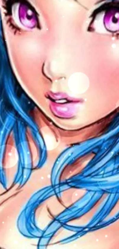 Anime Blue Haired Character Art Free Download