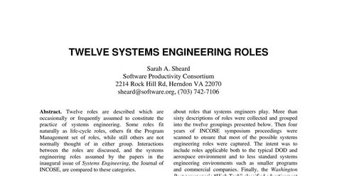 Twelve Systems Engineering Rolespdf Docdroid