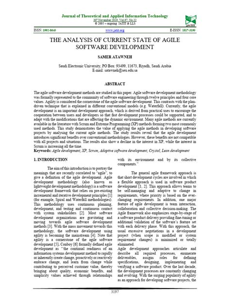 The Analysis Of Current State Of Agile S Download Free Pdf Agile