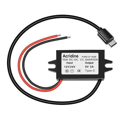1 Pack Dc 12v 24v To 5v Usb C Buck Converter 3a 15w Type