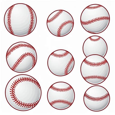 A Collection Of Baseballs Including One That Has The Number 5 On It Premium Ai Generated Vector