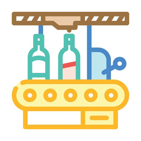 Bottling Factory Conveyor Color Icon Vector Illustration 17291502 Vector Art At Vecteezy