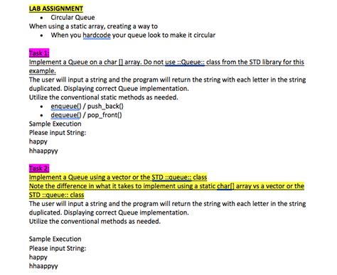 Solved Lab Assignment Circular Queue When Using A Static