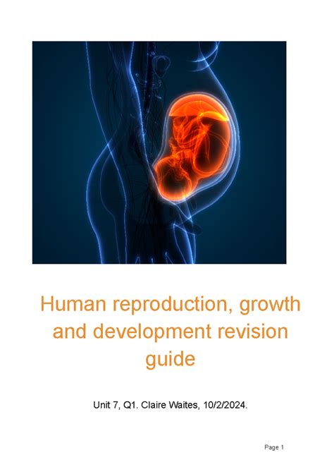 Unit 7 Revision Guide Human Reproduction Growth And Development