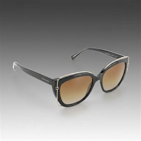 Tiffany And Co Tf4148 8364t5 Black Polarized Cat Eye Sunglasses Ebth