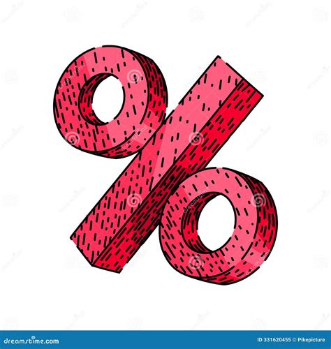 Symbol Percentage Sign Sketch Hand Drawn Vector Stock Illustration