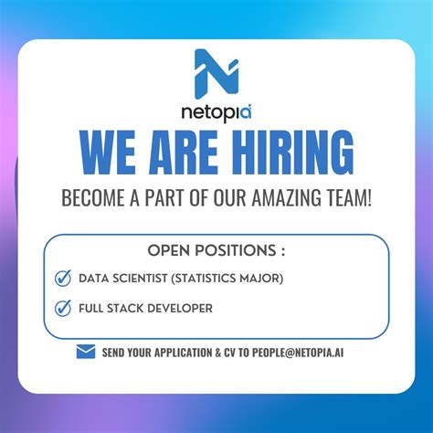 Hiring Fullstack Fullstackdeveloper Datascientist Ai Techjobs Netopia Ai