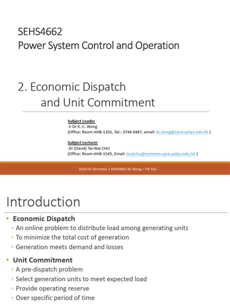 N2 Economic Dispatch And Unit Commitment 20245s1 Pdf Electricity