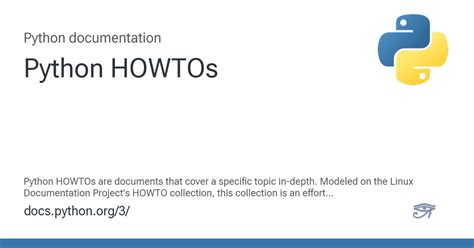 Python Howtos — Python 3160a0 Documentation