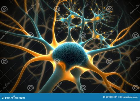 Macro View Of Neural Network In The Human Brain Generative Ai Stock