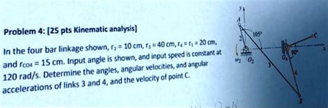 solved problem 4 [25pts kinematic analysis] in the four bar linkage