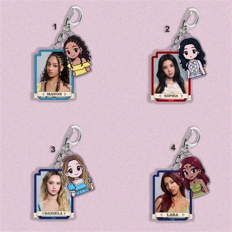 Katseye Sis Soft Is Strong Acrylic Keychain Pin Light Stick Accessory Key Ring Manon Sophia