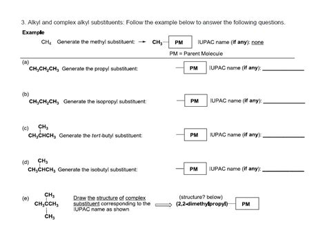 Solved Alkyl And Complex Alkyl Substituents Follow The