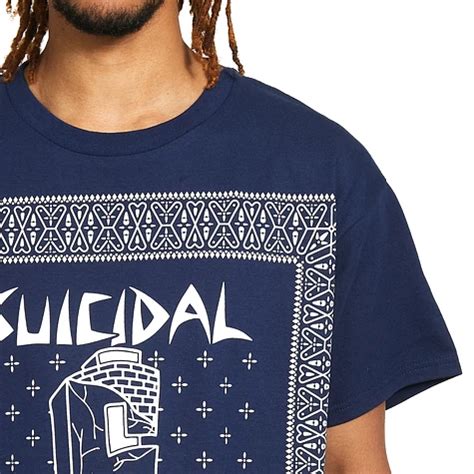 Suicidal Tendencies Brick Logo Bandana T Shirt Navy Blue Hhv