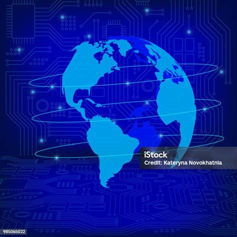 전세계 연결 개념입니다 글로벌 통신 네트워크입니다 세계 파란색에서첨단 기술 배경 텍스처 재고 벡터입니다 벡터 그림 Eps10입니다 3차원 형태에 대한 스톡 벡터 아트 및
