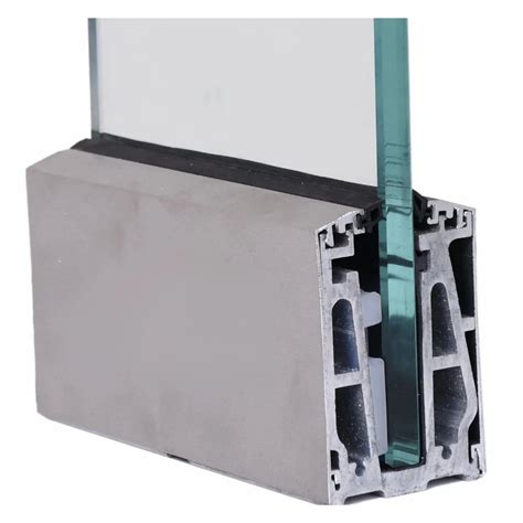 Rectangular Gold Aluminium Railing Section Bottom For