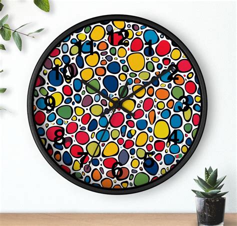 Eye Catching Retro Wall Clock Fun Funky Wood Clock Colorful Wall Art Silent Wood Analog