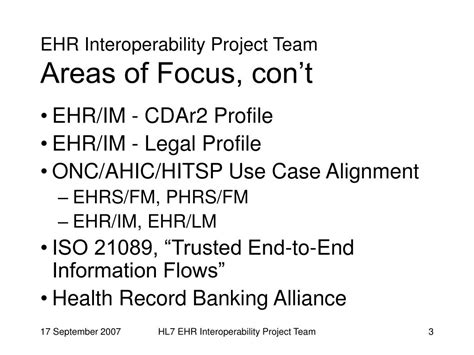 Ppt Hl7 Ehr Technical Committee Ehr Interoperability Project Team Powerpoint Presentation Id