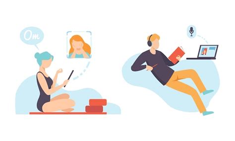 Premium Vector People Character Using Global Network Connection Vector Set