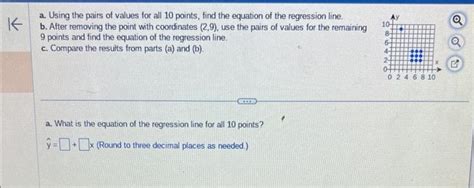 solved a using the pairs of values for all 10 points find