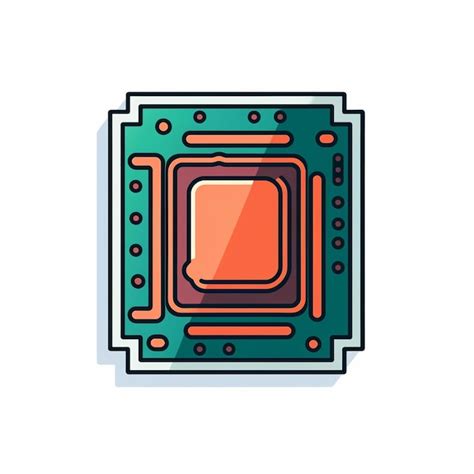 Processor Icon Technology And Computer Symbol Art Logo Illustration Premium Ai Generated Image