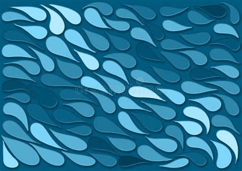 Blue Abstract Tear Drop Pattern Background Wallpaper For Designs Stock Illustration