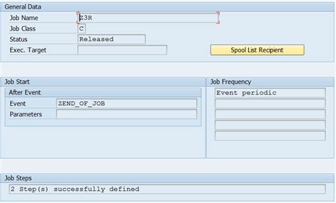 solved recurring background job sap community