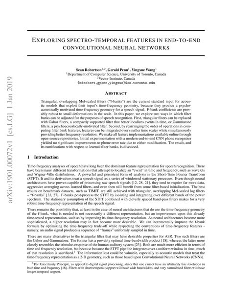 exploring spectro temporal features in end to end convolutional neural