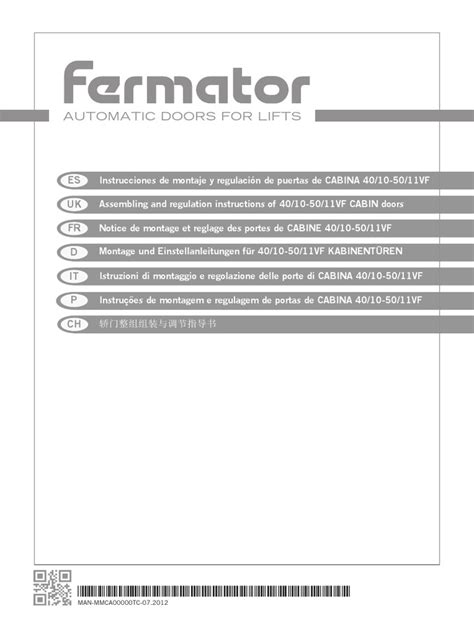Installationsmanual Fermator Korgdoor Pdf