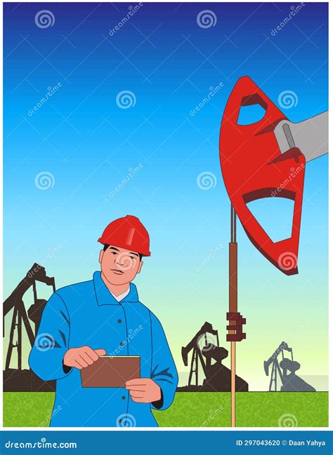 Mining Worker Work On Mining Field Illustration Stock Illustration