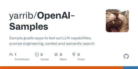 GitHub Yarrib OpenAI Samples Sample Gradio Apps To Test Out LLM Capabilities Prompt