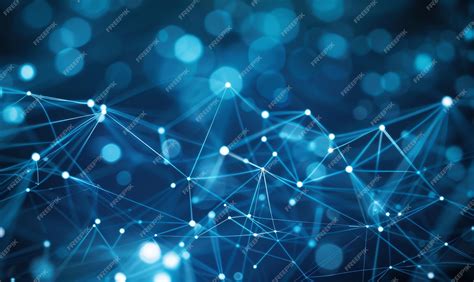 Abstract Blue Background With Connecting Dots And Lines Network