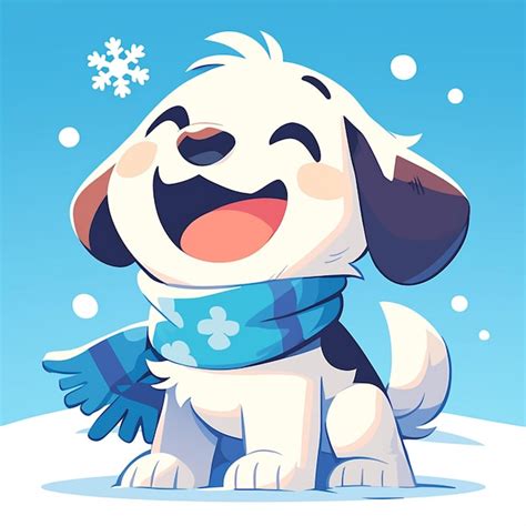 Premium Vector Cocker Jack Playing In The Snow