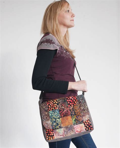 Batik Patchwork Crossbody Messenger Bag In Rich Autumnal Etsy
