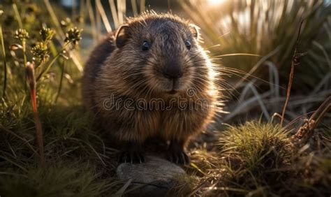 Sunrise Photo Of Lemming In Its Natural Habitat Generative Ai Stock
