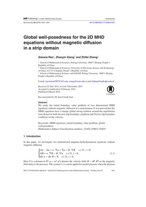 Global Well Posedness For The 2d Mhd Equations Without Magnetic Diffusion In A Strip Domain