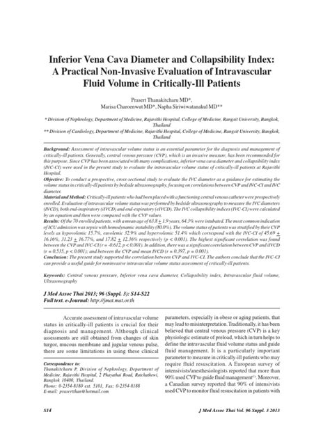 Inferior Vena Cava Diameter And Collapsibility Index Pdf Medical Ultrasound Sepsis