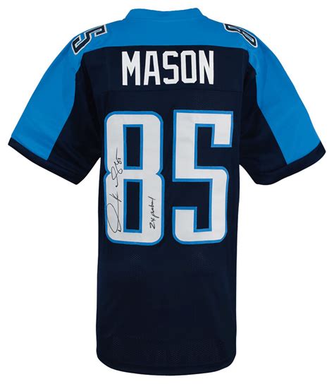 Derrick Mason Signed Blue Custom Football Jersey W2x Pro Bowl