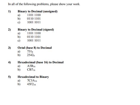Solved In All Of The Following Problems Please Show Your Chegg