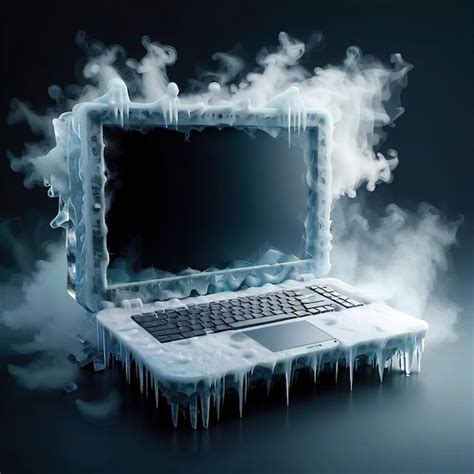 Premium Photo Computer System Freezing Technology Failure Frosty And Cold Business Stuck