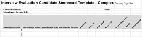 Interview Scorecard Sample Master Of Template Document